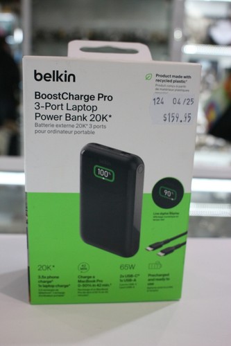 Belkin BoostCharge Pro 3-Port Laptop Power Bank 20K 65W BPB020BTBK ...