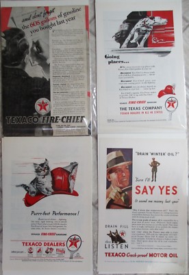LOT 16 VINTAGE TEXACO STATION ADS ADVERTISING 1930's & UP NATIONAL ...