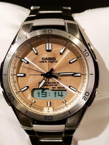 Montre Casio Radio Solar pour homme Wave Ceptor Gold | eBay