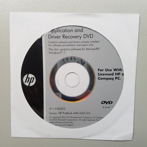 Application and Driver Recovery DVD Windows 7- 2016 - New Sealed | eBay ...