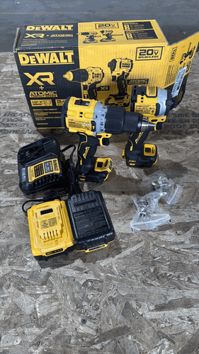 DEWALT 20V MAX XR Hammer Drill & ATOMIC Impact Driver 2 Tool Cordless ...