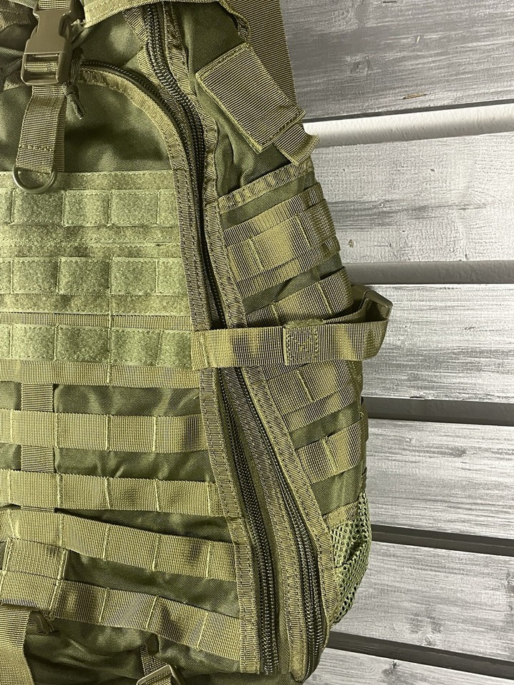 Fox Tactical 3 Day Assault Backpack Pack Green Zippers Pockets | eBay