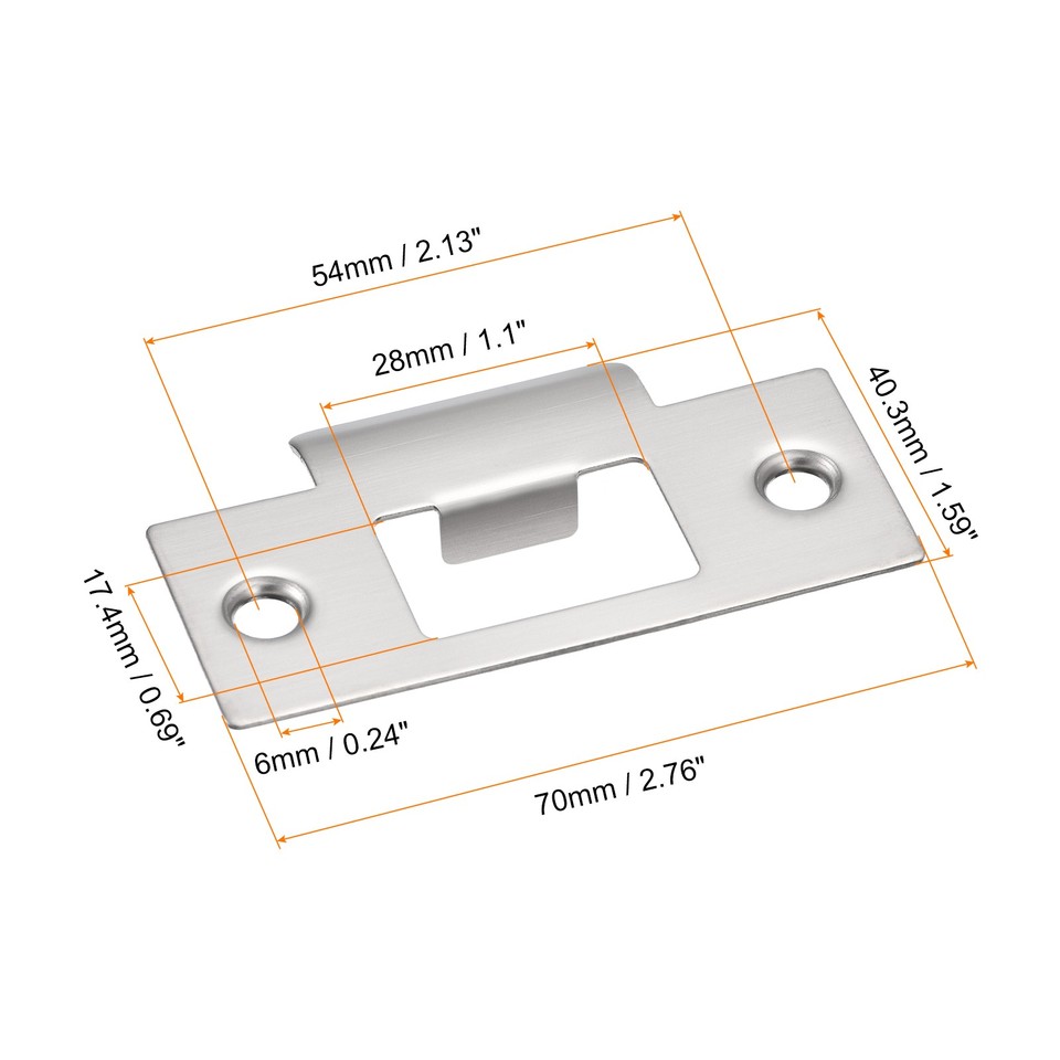70mm x 40.3mm 201 Stainless Steel Door Latch Strike Plate with Box ...