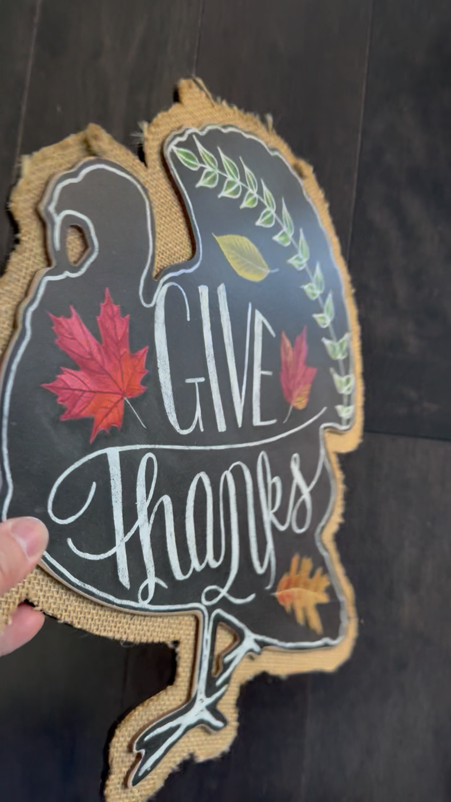 Large Seasons by Nicole Fall Thanksgiving turkey Give Thanks wall ...