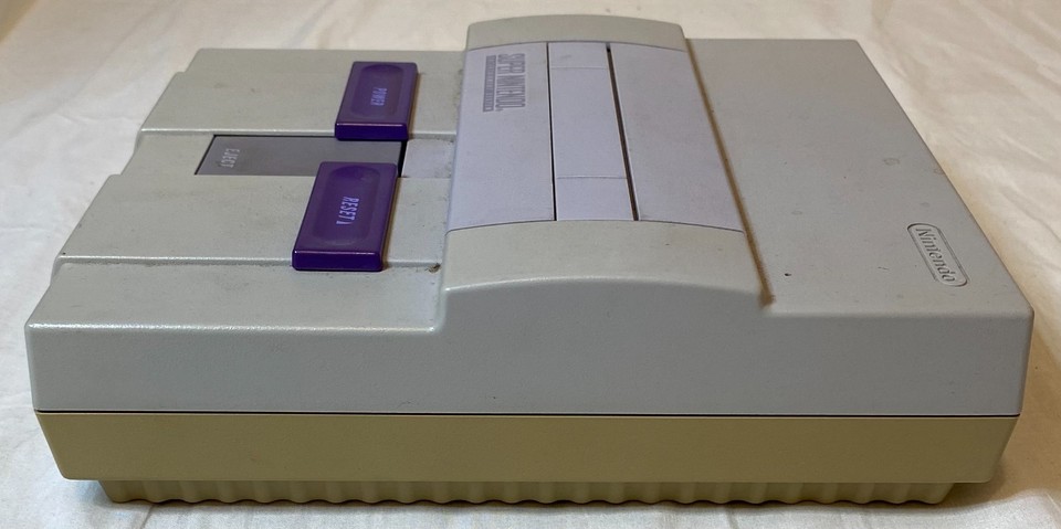 1991 NINTENDO SNES SUPER NES CONTROL SET CONSOLE CANADIAN BOX BROKEN NO ...