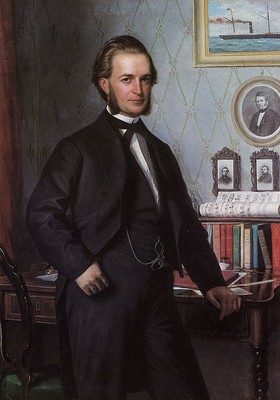 oil painting handpainted on canvas"Portrait of Johan Hansen (1838-1913 ...