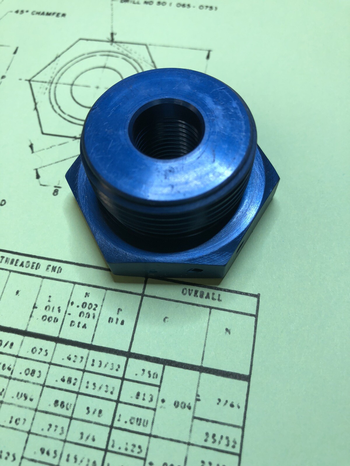 AN893-14D 3/8” to 1” Screw Thread Reducer Bushing w/ Lockwire Holes ...
