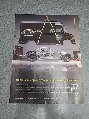 UPS Nascar Print Ad 2000 8x11 Great To Frame Decor | eBay