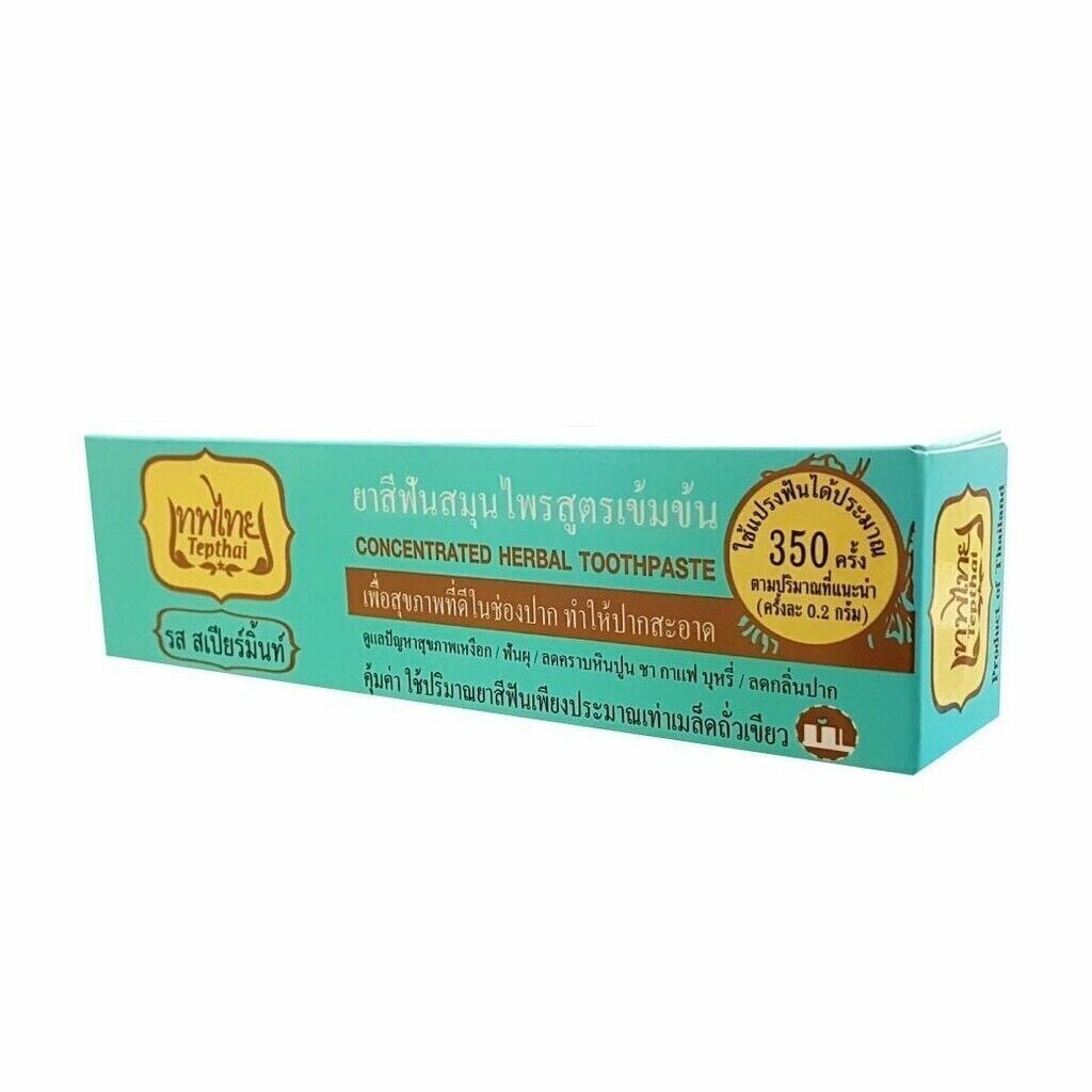3x Tepthai Herbal Toothpaste Spearmint Reduce plaque tea coffee Gum ...