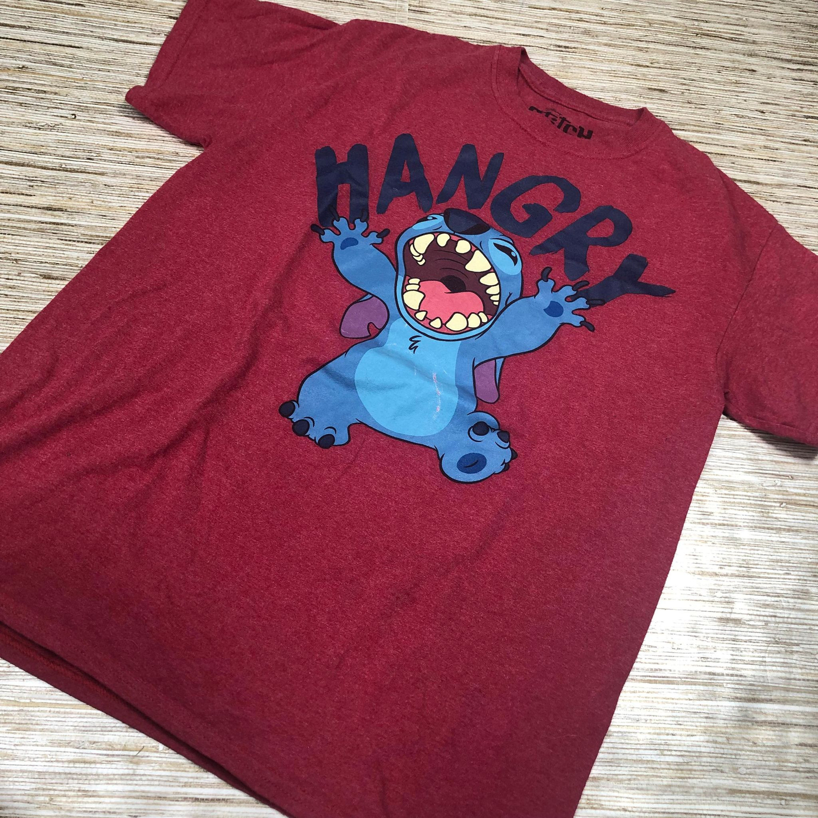 327 Disney Stitch "HANGRY" cute tee shirt short sleev… - Gem