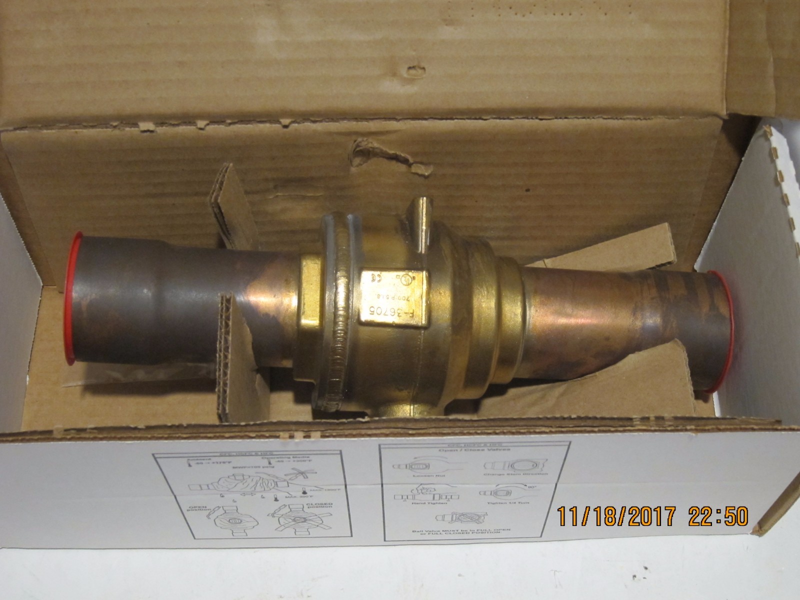 Mueller AC17868 Cyclemaster Ball Valve 2-1/8" Ball Valve Assembly New ...