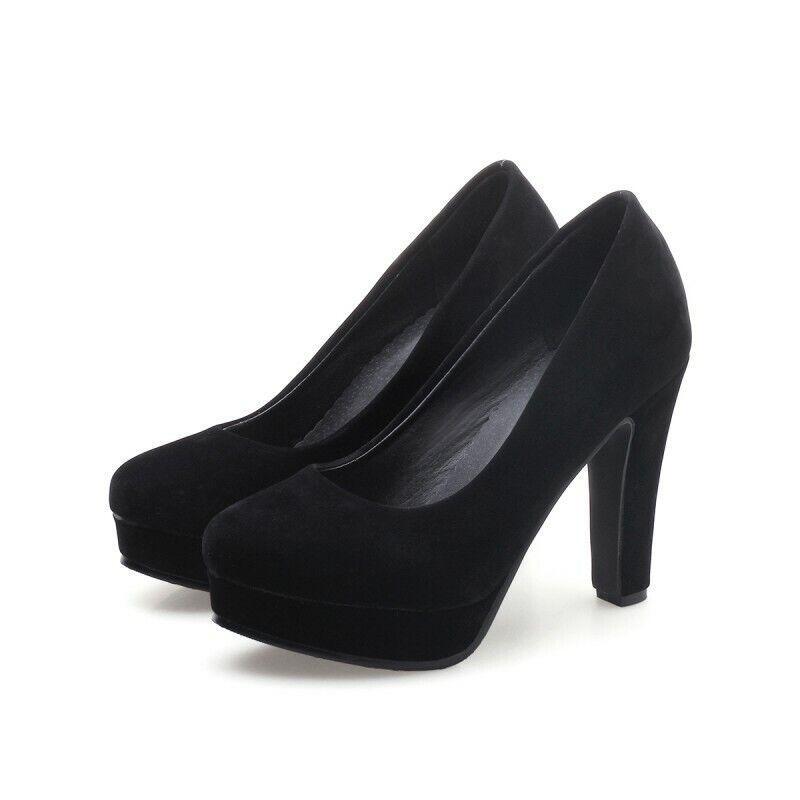 Women's Formal Dress Leisure Platform Round Toe Pull On High Chunky ...