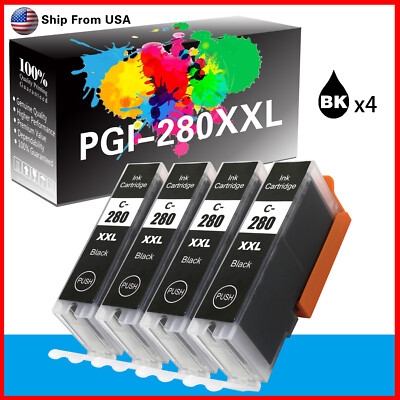 (4PK,Black) PGI-280 PGI280 Ink Cartridge for TR8520 TS6120 Printer | eBay