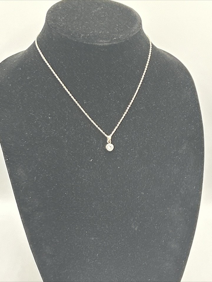 Vtg ATI Sterling Silver 925 Round Crystal Necklace 16.5" | eBay