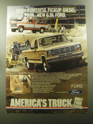 1982 Ford 6.9L Diesel Pickup Truck Ad - Most powerful pickup diesel ...