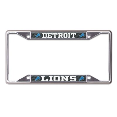 DETROIT LIONS CHROME METAL LICENSE PLATE FRAME HIGH QUALITY DOMED ...