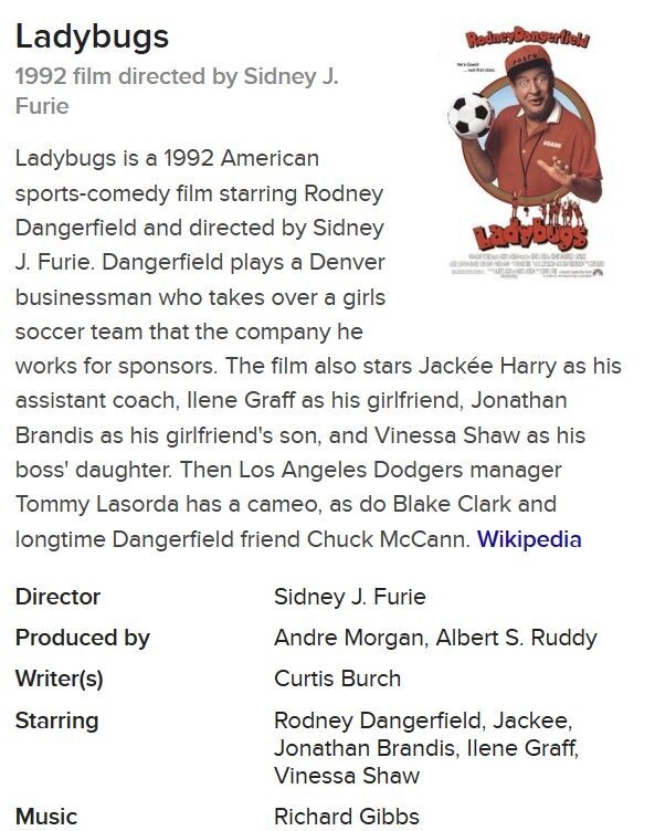 Ladybugs [1992] (DVD,2006,Widescreen) Rodney Dangerfield, Great Shape ...