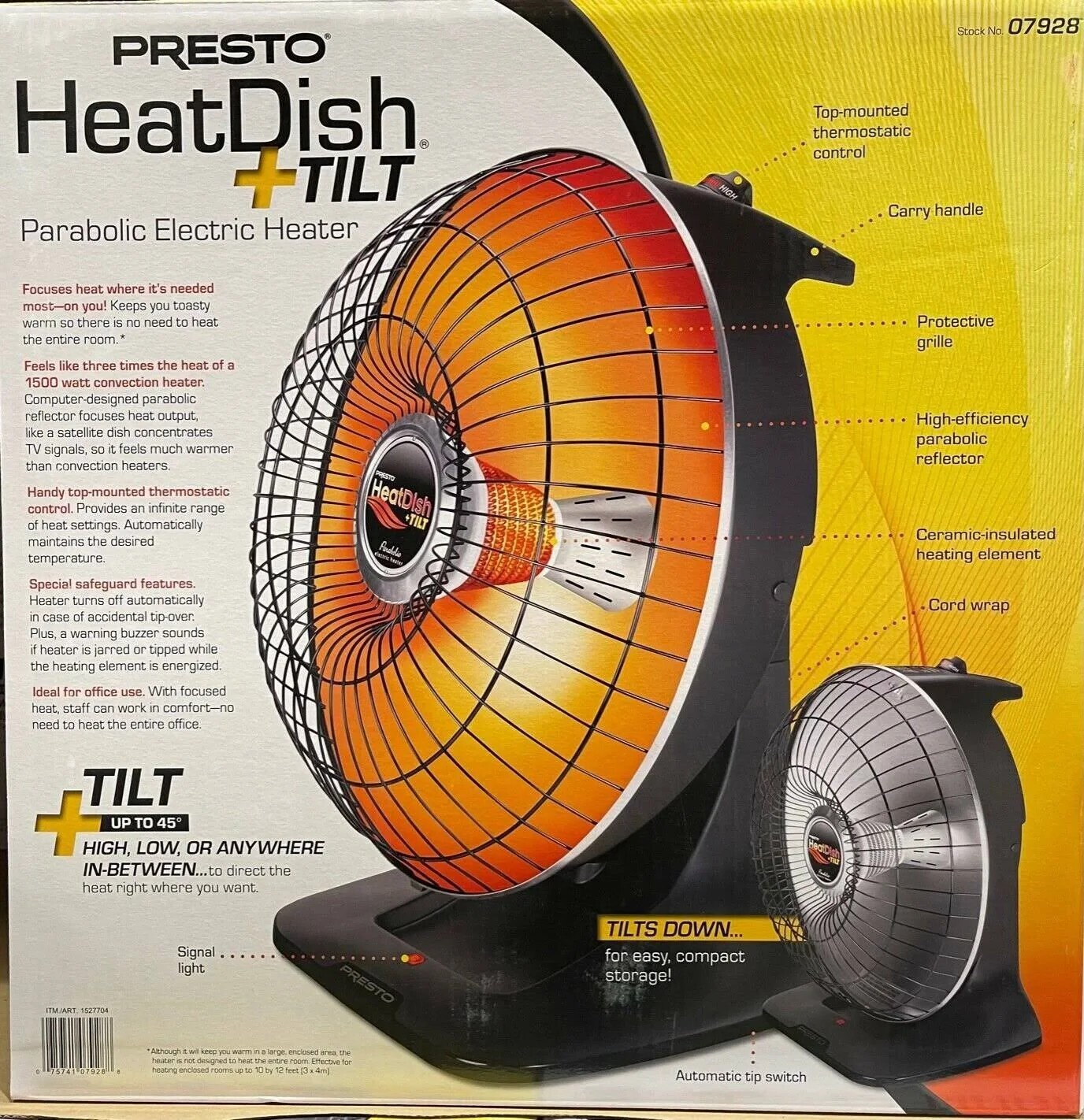 Presto HeatDish Plus Tilt Parabolic Electric Heater (07928) for sale ...