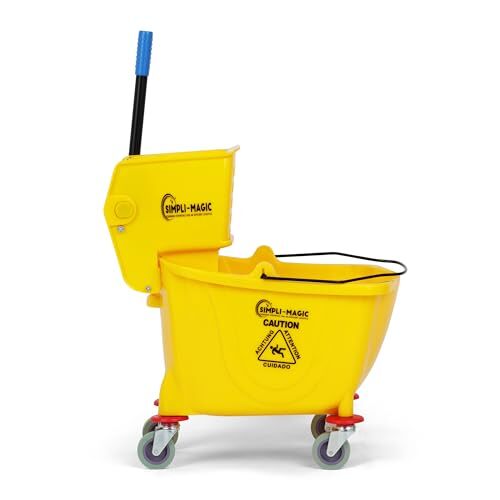 Simpli-Magic 79358 Commercial Mop Bucket with Side Press Wringer, 26 ...