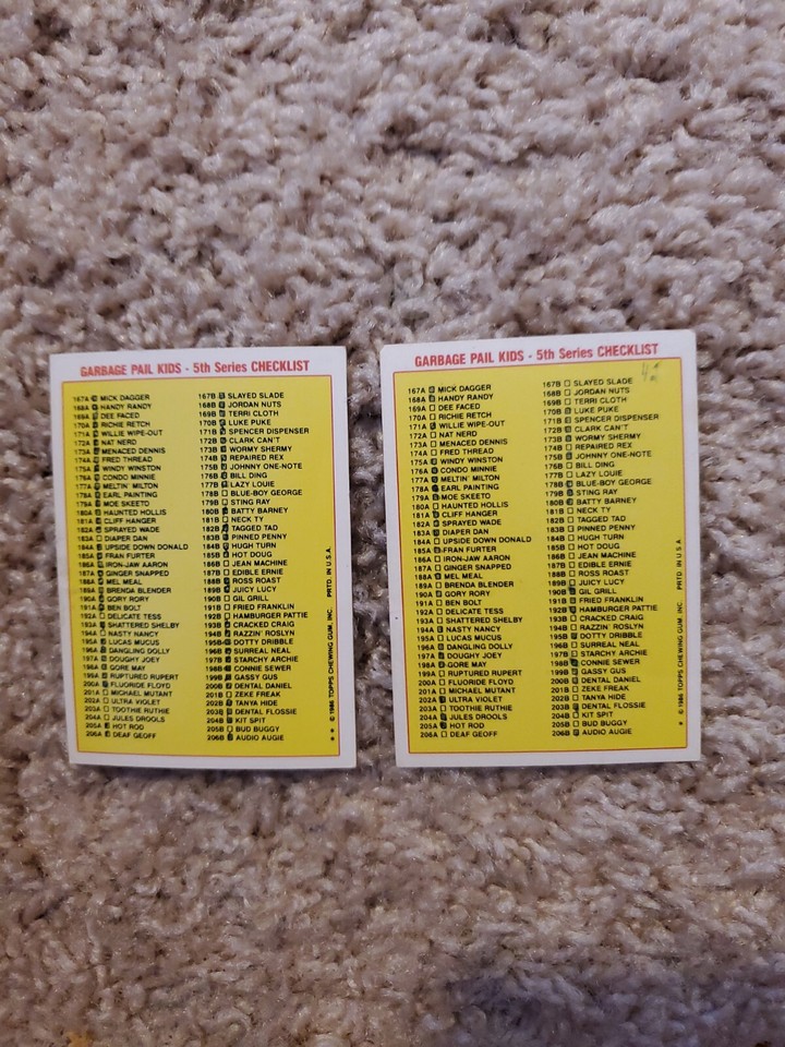 1986 Topps Garbage Pail Kids Series #204a Jules Drools & 204b Kit Spit ...