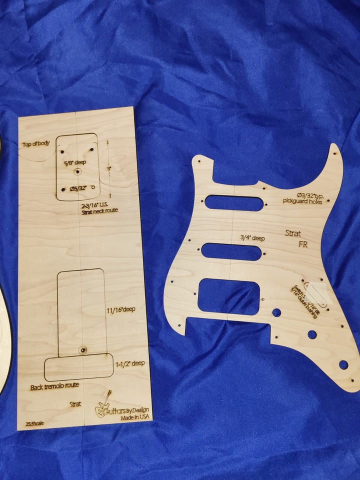 Custom Strat Style HSS Guitar Body Template 4strat Neck Orig Floyd Rose ...