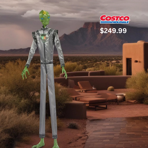 Halloween 10Ft Animated Alien with Lights Sounds Animated Eyes Sensor ...