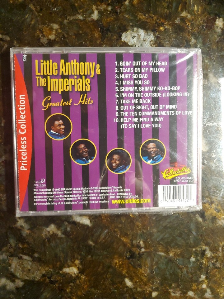 Little Anthony & The Imperials Greatest Hits Collectables CD, BRAND NEW ...