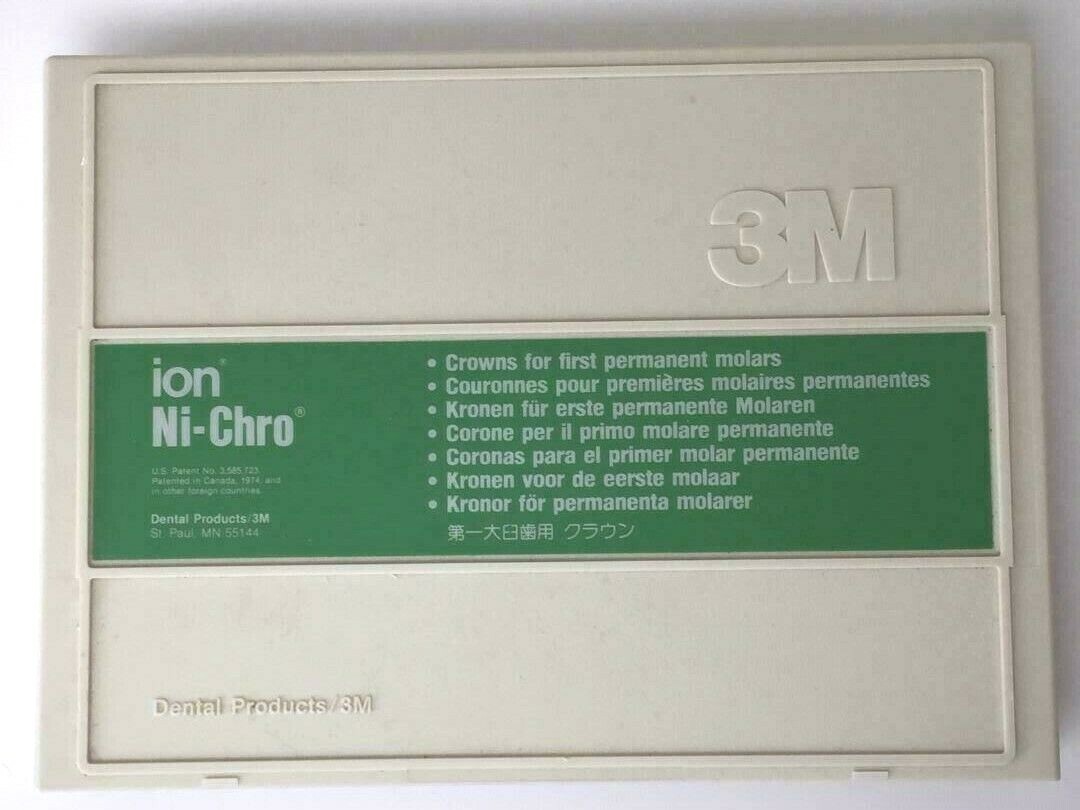 5 ADULT MOLAR NI-CHRO STAINLESS STEEL 3M ION DENTAL CROWN PICK-ASIZE ...