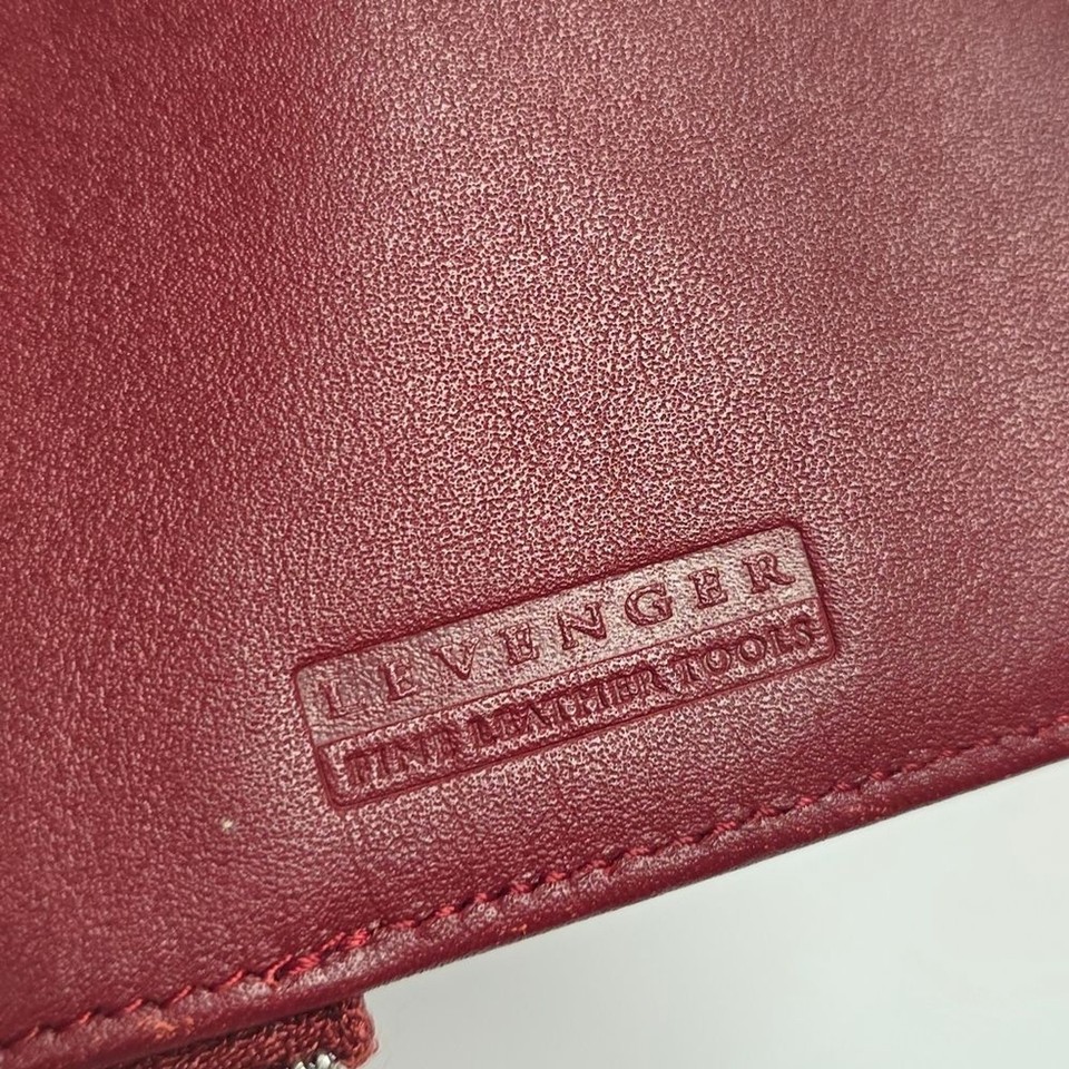 Levenger Genuine Burgundy Leather Travel Wallet Organizer | eBay