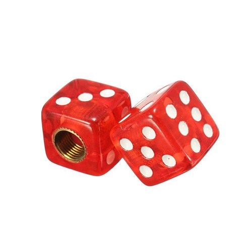 **UK SELLER** 2 X RED SEE THROUGH DICE DUST CAPS - CAR/BMX/MTB | eBay