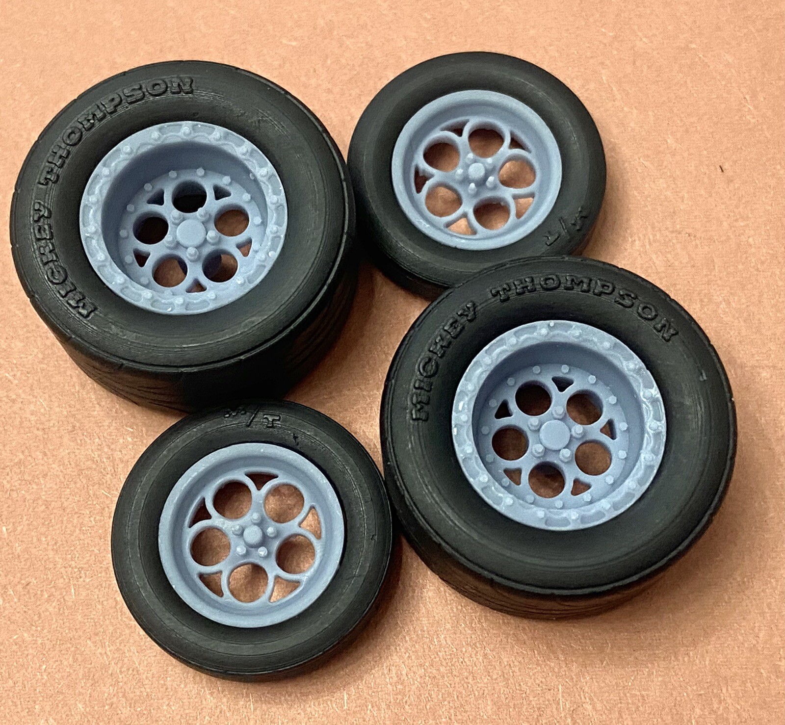 Resin 17/15 Scale in. “Weld Magnum III” Drag Wheels W/ Cheater Slicks 1 ...