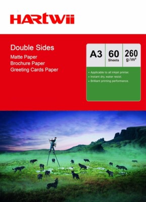 A3 Both Sides Matte Matt Photo Paper 260Gsm Thick Inkjet Paper ...