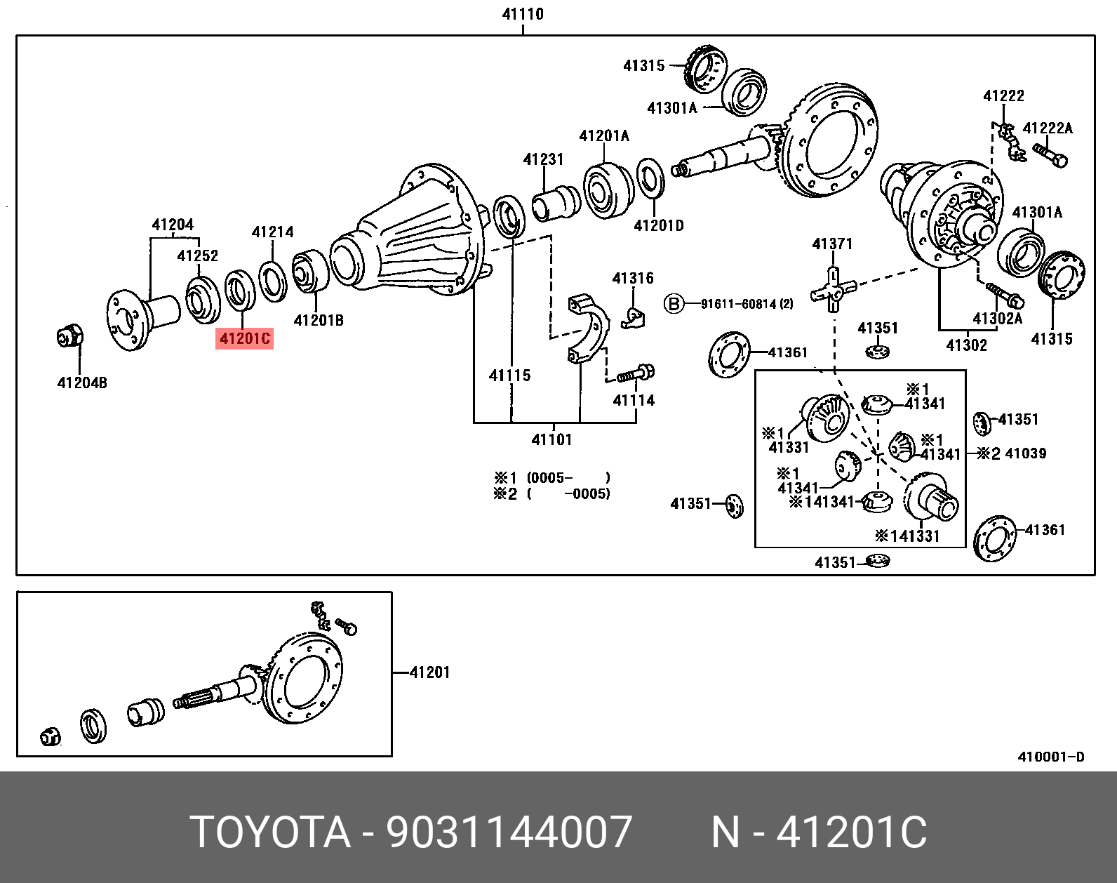 Genuine OE rear axle differential seal, 9031144007 for TOYOTA 90311 ...