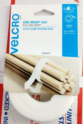 Velcro Brand Reusable One-Wrap Roll Bundling Strap 12'x3/4" - White | eBay
