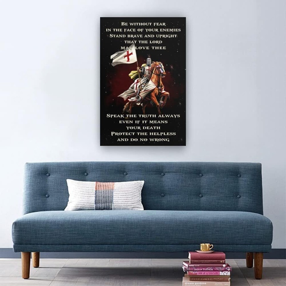 Knight Templar Poster Canvas Motivational Quotes Wall Art Vintage ...
