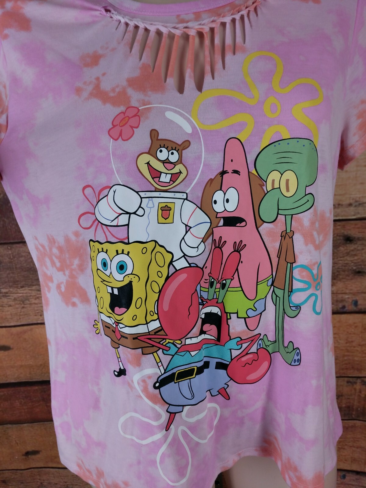 Spongebob Squarepants~3X/21 JR Plus~Pink Tie Dye T-Sh… - Gem