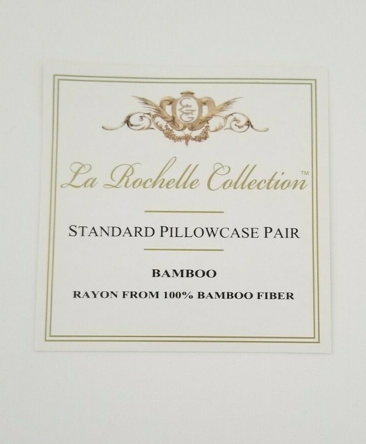 2 La Rochelle Collection 100% Bamboo White Standard Pillowcases (1 Pair ...