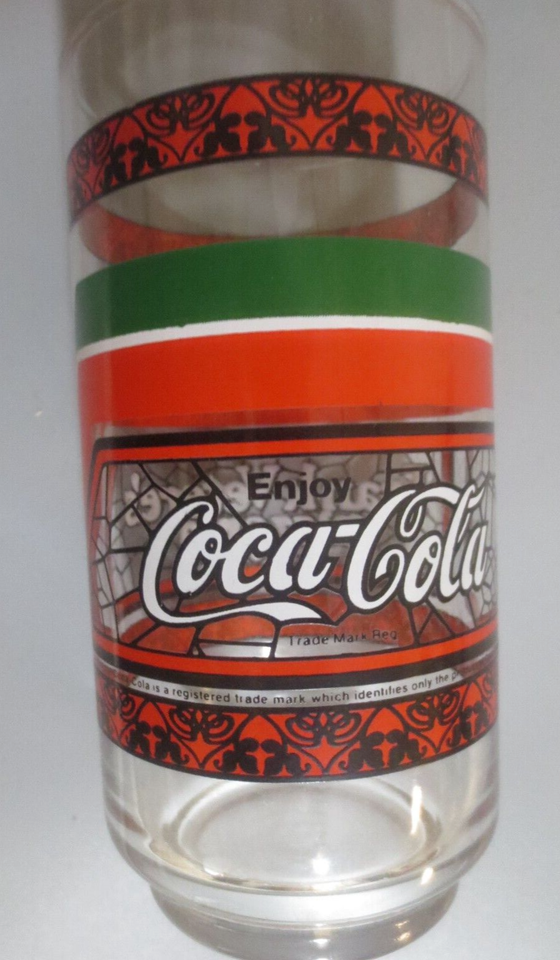 Enjoy Coca-Cola Tiffany Glass Frank Vetere's Pizzeria 14 oz | eBay