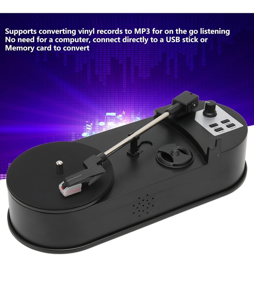 Turntable to MP3 Converter, Mini Record Player, to MP3 Converter, USB 2 ...