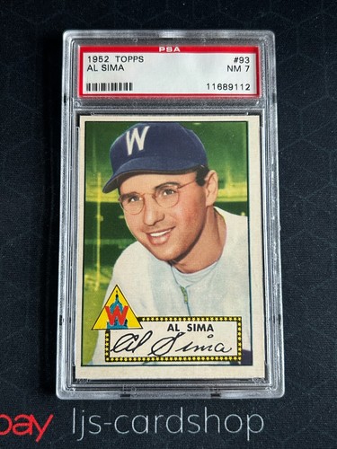 1952 TOPPS 93 AL SIMA PSA 7 Washington Senators RC | eBay