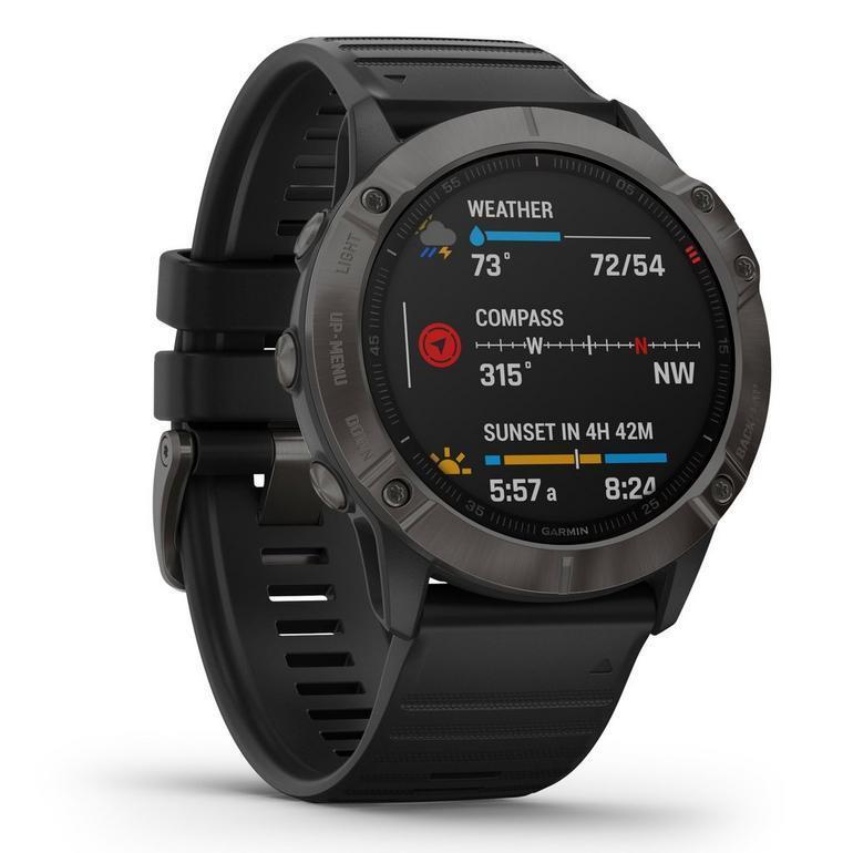 Garmin Fenix 6X Pro Solar Titanium Carbon Grey DLC Heart Rate Monitor ...