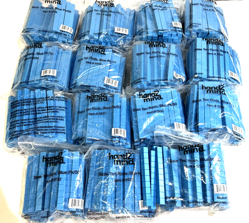 hand2mind Base Ten Rods Counting Blocks #5532 (Lot of 15 Packs of 50 ...