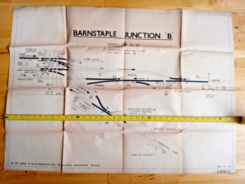 Signalbox Diagramme for Barnstaple Junction 'B' Signalbox (office copy ...