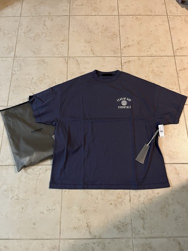 Fear Of God FOG Essentials University Navy Tee Size Large Brand New | eBay
