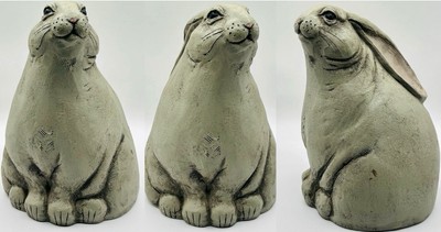 “The Stone Bunny" TELLE M. STEIN Grey 10” Bunny Rabbit Statue Easter ...