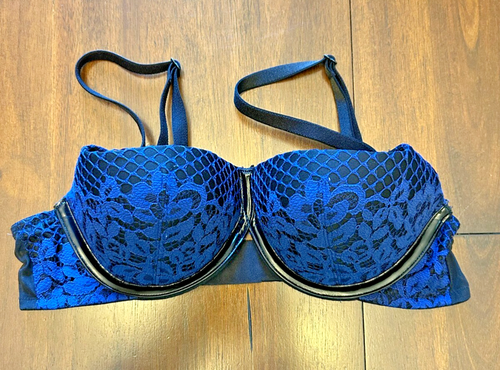 Victoria’s Secret Very Sexy Balconet Padded Push-up Bra 32A Blue Lace ...