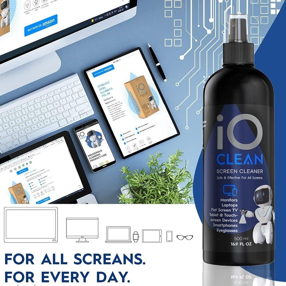 Screen Cleaner Spray (16oz) – Best Large Cleaning Kit for LCD LED OLED ...