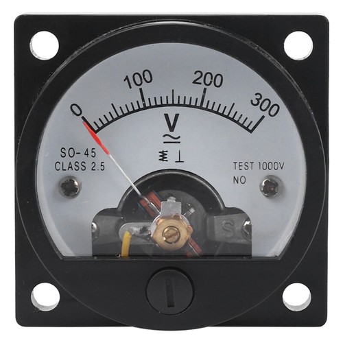 AC 0-300V Round Analog Dial-Up Panel Meter Indicator for Volt Black1015 ...