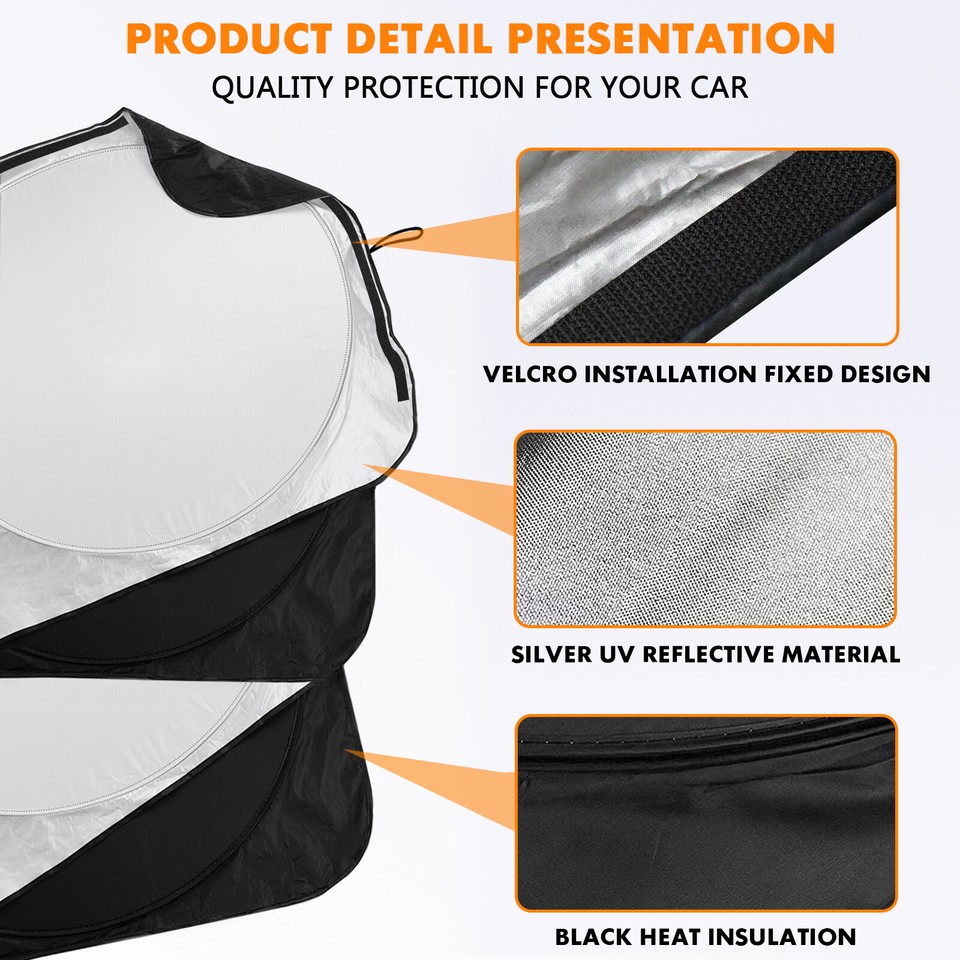 For Volvo Semi-Truck Windshield Side Window Sun Shade Foldable UV Block ...