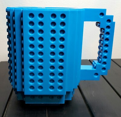 Think Geek Build-On Brick Mug Blue Compatible With Lego Blocks 12 ...